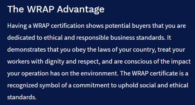 The list of WRAP certified apparel production facilities - New Cloth Market